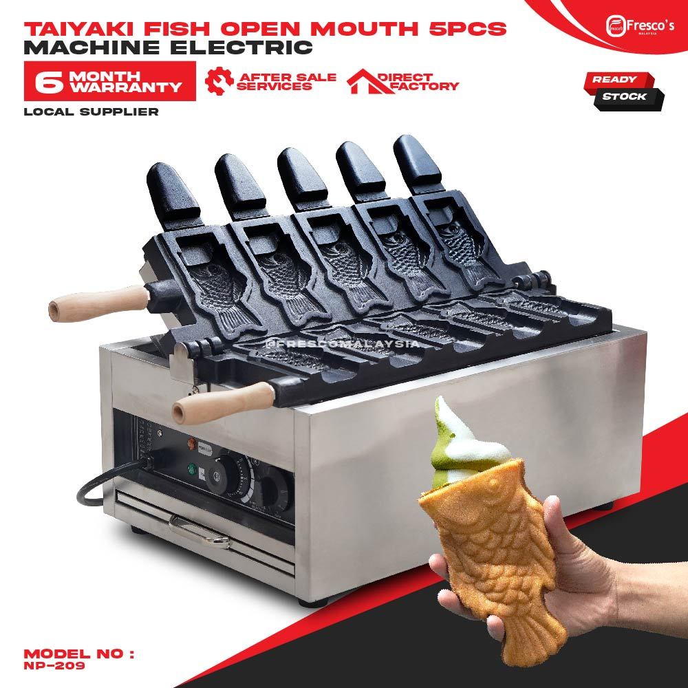 Taiyaki Open Mouth Deeper Electric Machine Fish Waffle Shaped Ice Cream ...