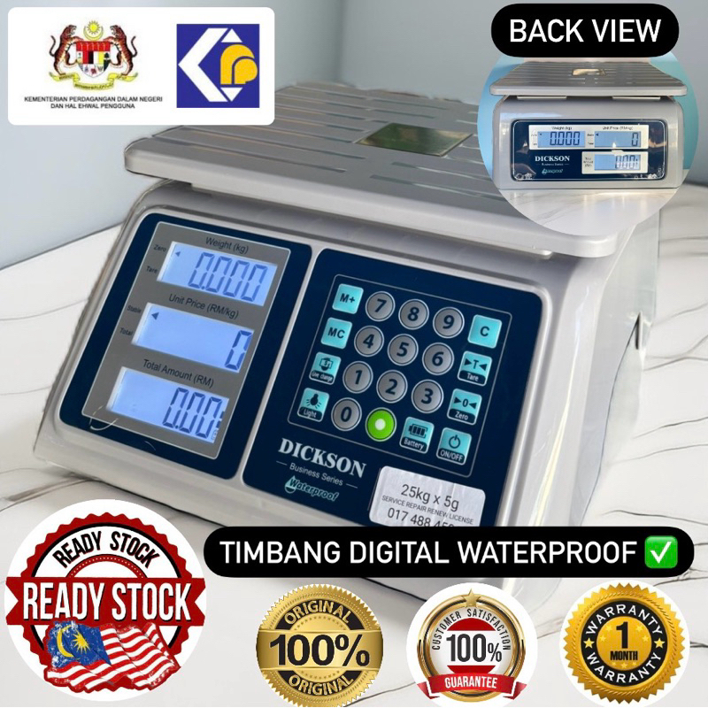 25kg 30kg Timbang Digital Pricing Scale (Dickson Waterproof) | Shopee ...