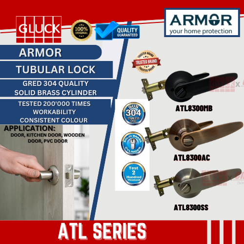 Armor ATL8300 SN AC MB Tubular Lever Cylindrical Cylinder Door Lock ...