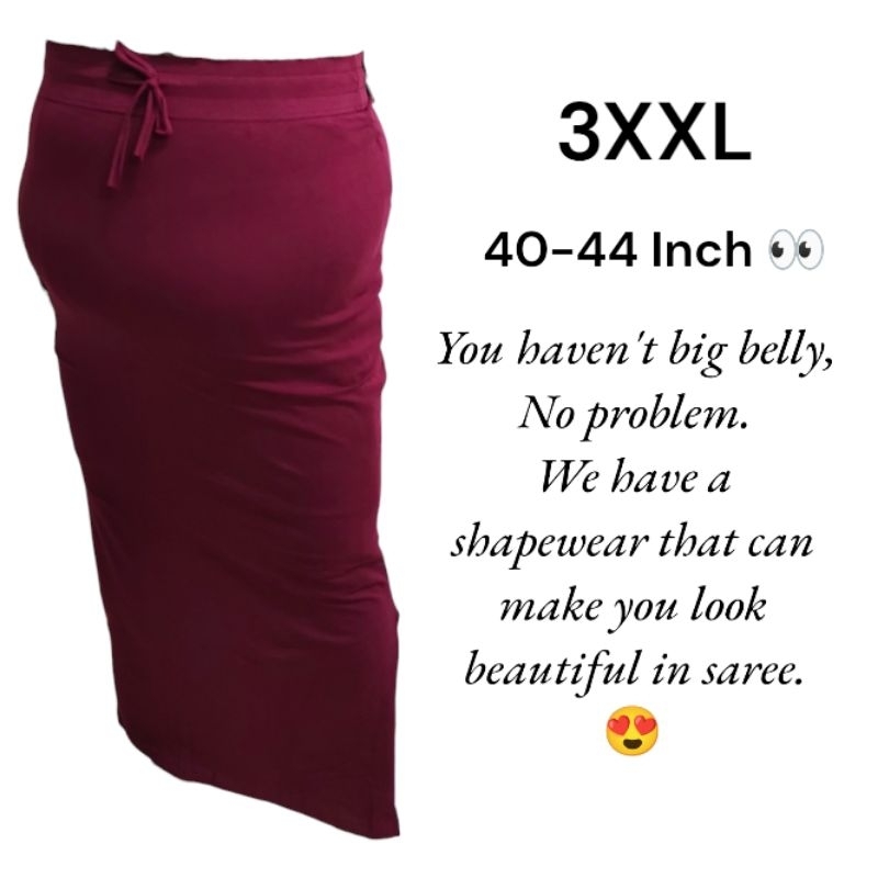 (Readystock) Saree Shapewear Inner / Petticoat / Shapewear – 3XL (40-44 ...