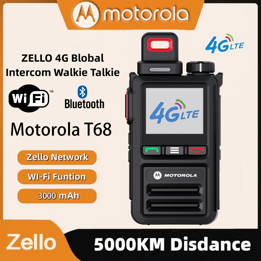 Zello Motorola walkie talkie T68 5000KM 3000mAh SIM card 4G WIFI ...