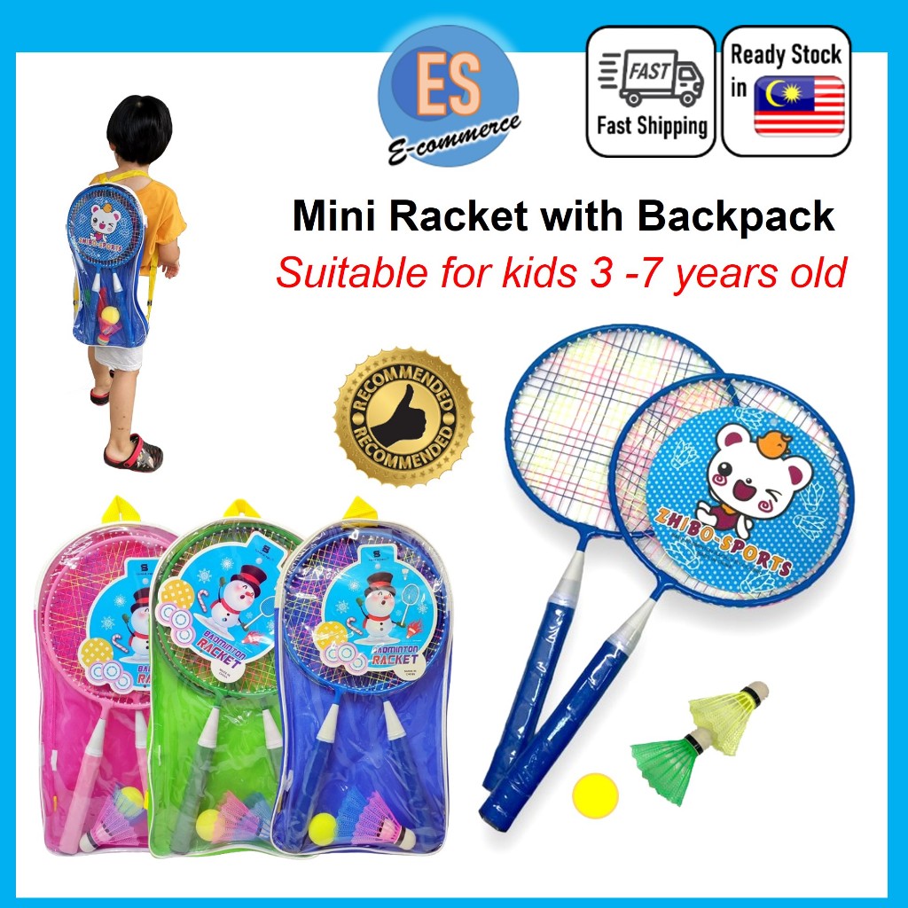 🌟🆂🅰🅻🅴🌟 MINI BADMINTON RACKET SET WITH BACKPACK BAG KIDS JUNIOR RACKET ...