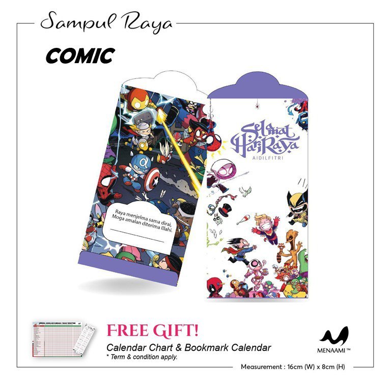 [ 35+5 FREE ] Comic Marvel Superhero Sampul Raya Cantik ANGPAO MONEY ...