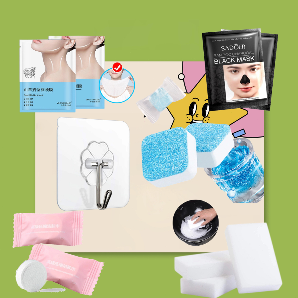 【MiMi】Compressed Towel / Blackhead Nose Patch / Neck Mask / Hook ...
