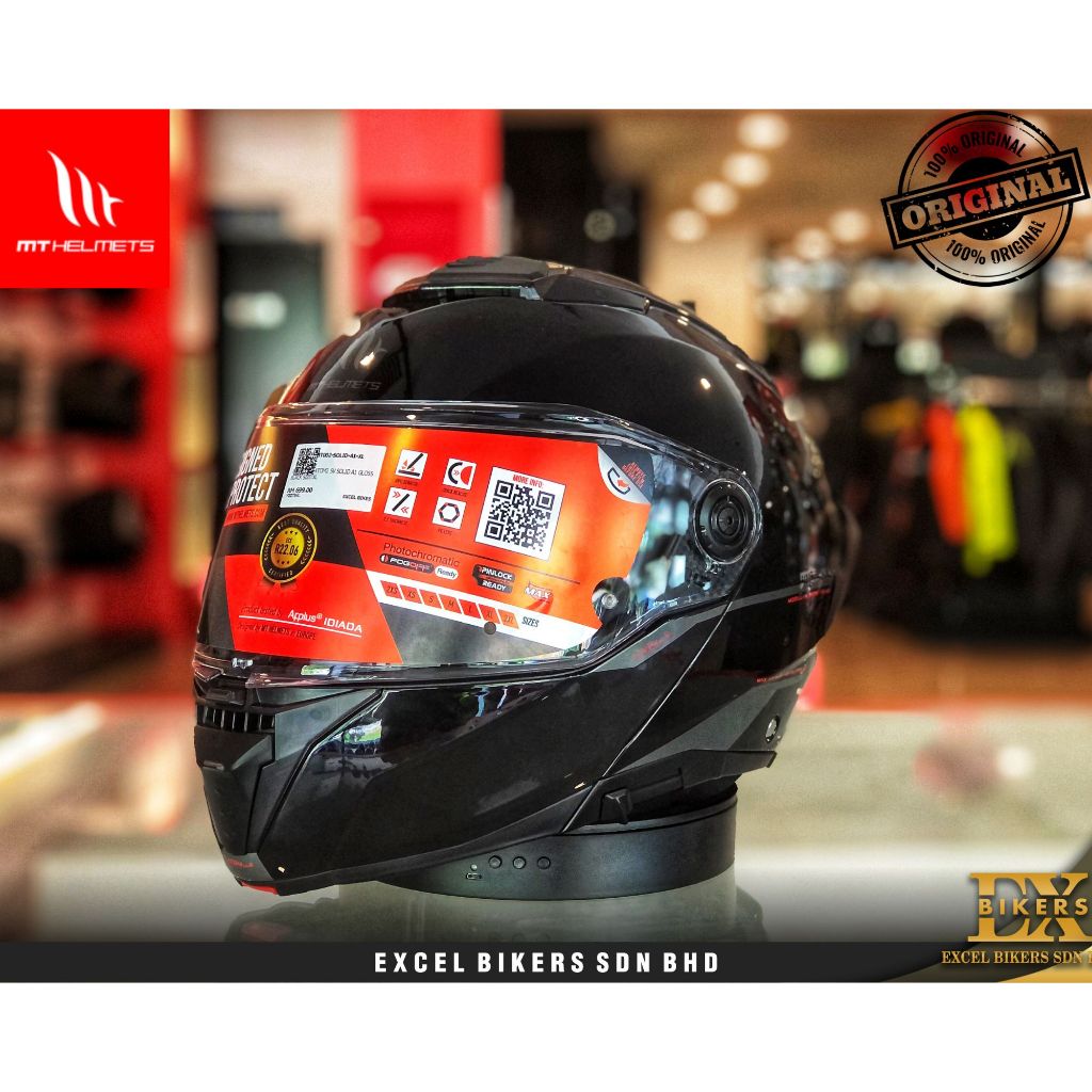 MT HELMET ATOM 2 SV A1 BLACK / MODULAR HELMET / MT MODULAR HELMET/FLIP ...