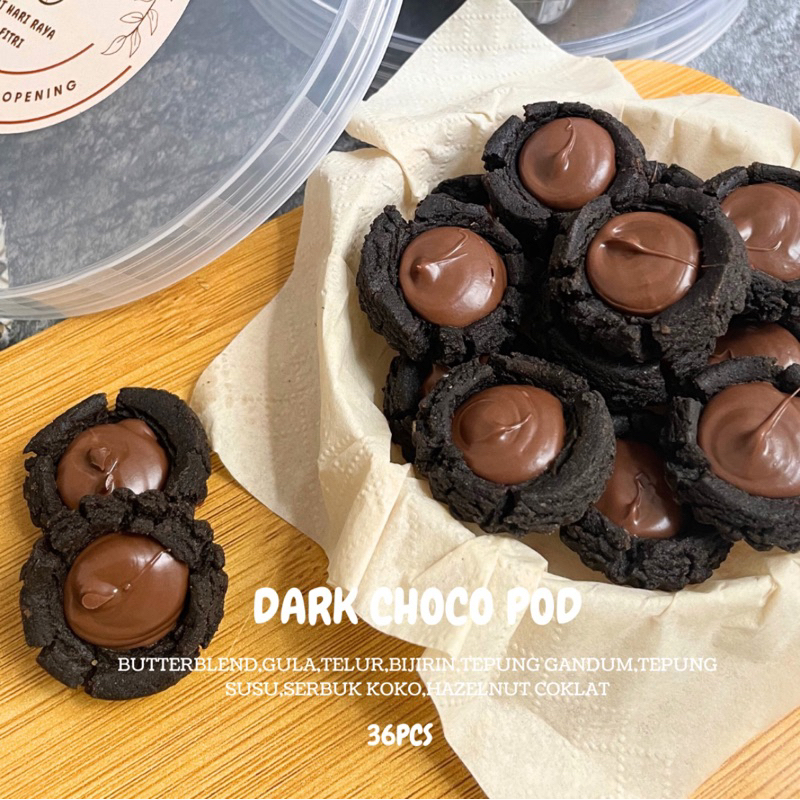 (36pcs) hazelnut chocolate with double choco pod kuih raya 2025 ...