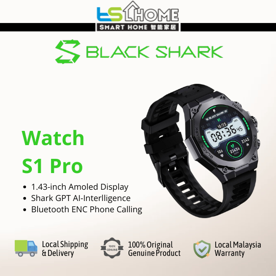 Black Shark Smartwatch S1 Pro 1.43" AMOLED Display, AI-ChatGPT, ENC ...