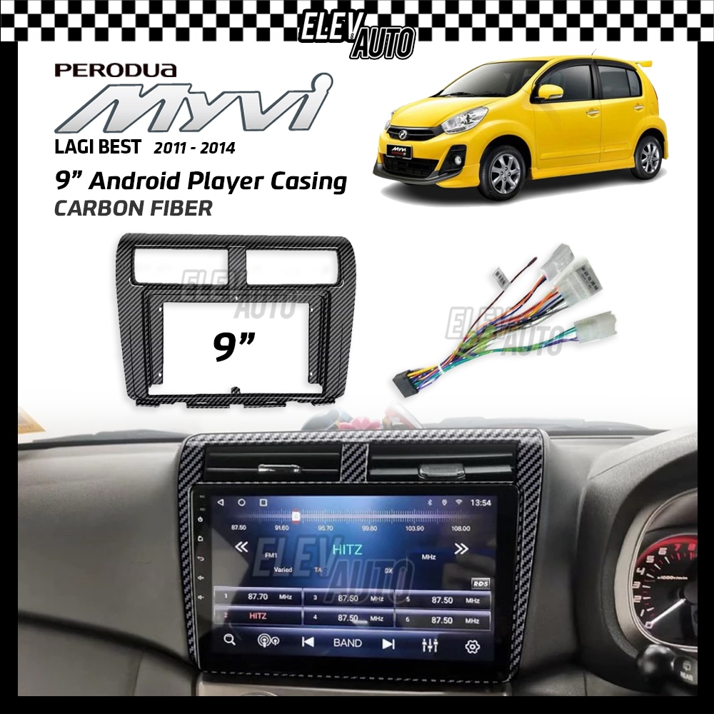 Perodua Myvi Lagi Best 2011 - 2014 CARBON FIBER 9" Android Player ...