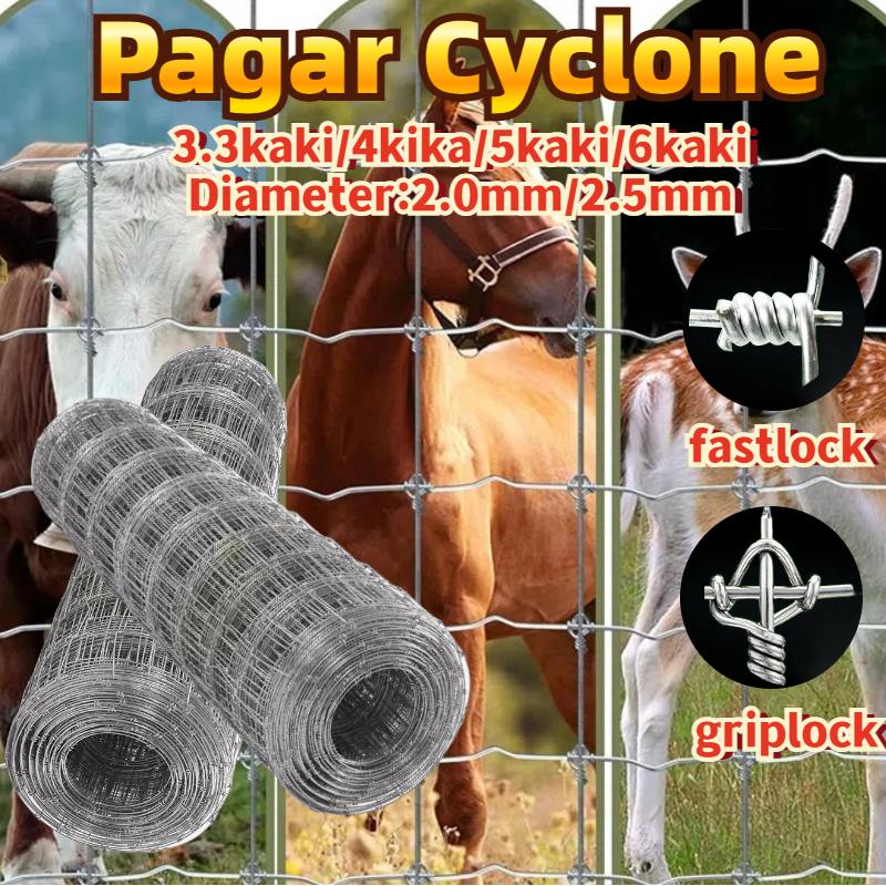 2.0mm/2.5mm Pagar Cyclone 4 Kaki Pagar Lembu Jaring Pagar Griplock Farm ...