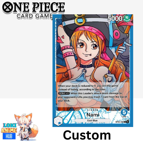Nami OP03 040 Custom Made Design Leader Blue Deck Alt Art One piece ...