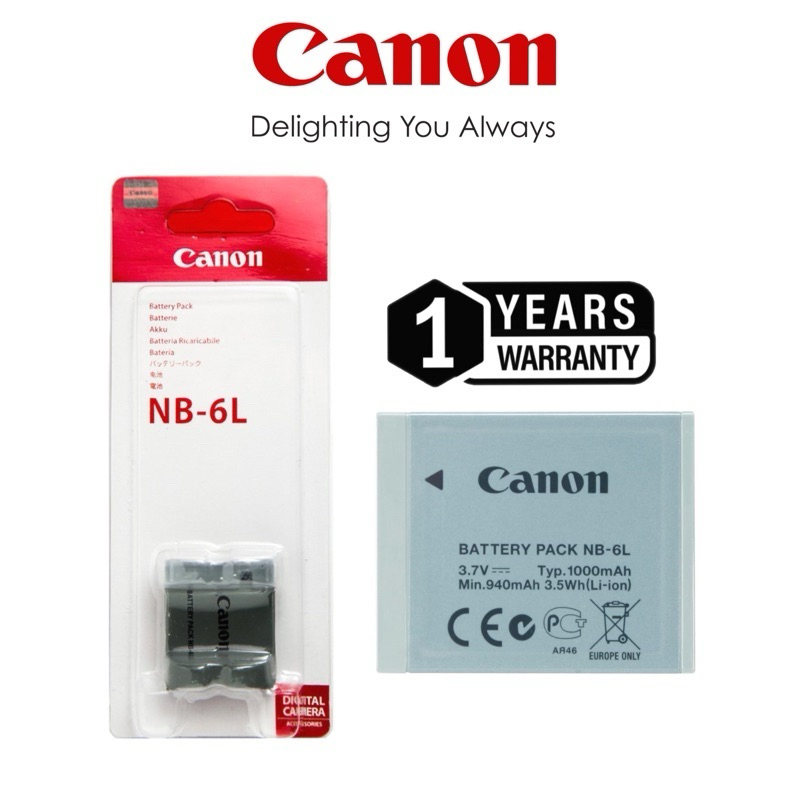 CANON NB-6L BATTERY 1000 MAH (1 YEARS WARRANTY) NB6L NB6L RECHARGEABLE LITHIUM ION BATTERY ...