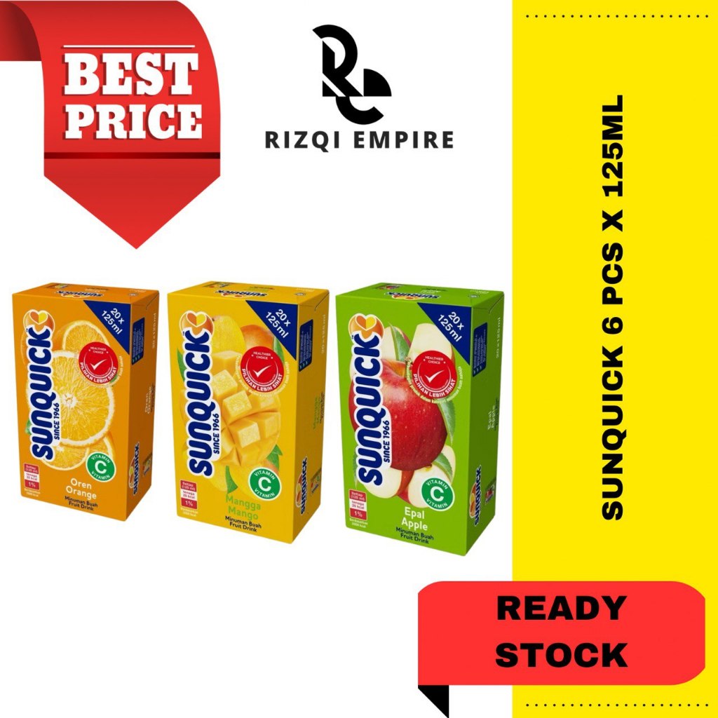 SUNQUICK MINUMAN KOTAK 6'S X 125 ML | Shopee Malaysia