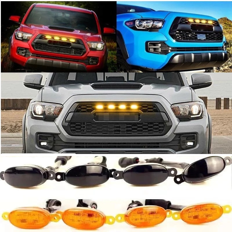 4pcs Car Grill Light Front Grill Led Light DRL Daytime Daylight Led ...