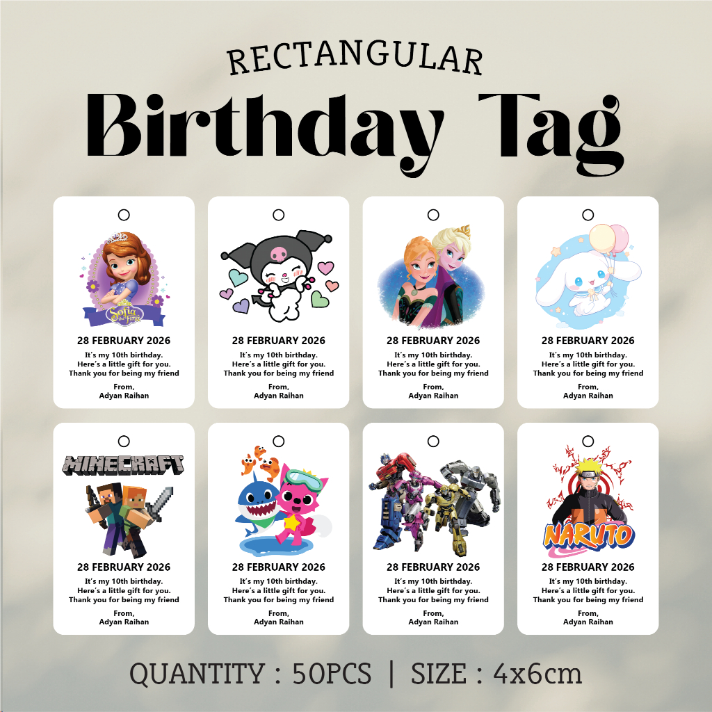 [TAG] Hari Jadi / Birthday Tag (50 pcs)| Kpop Demon Hunters Huntrix ...