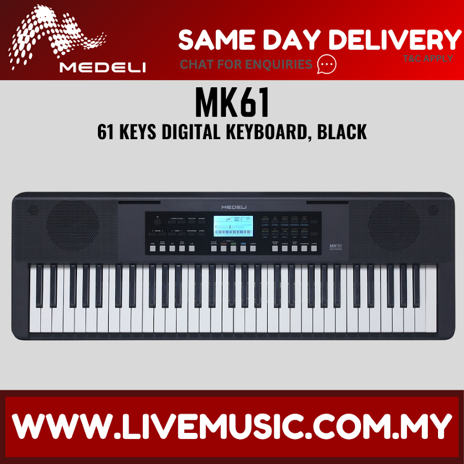 Medeli MK61 61 Key Educational Series Portable Keyboard - Black ( MK-61 ...