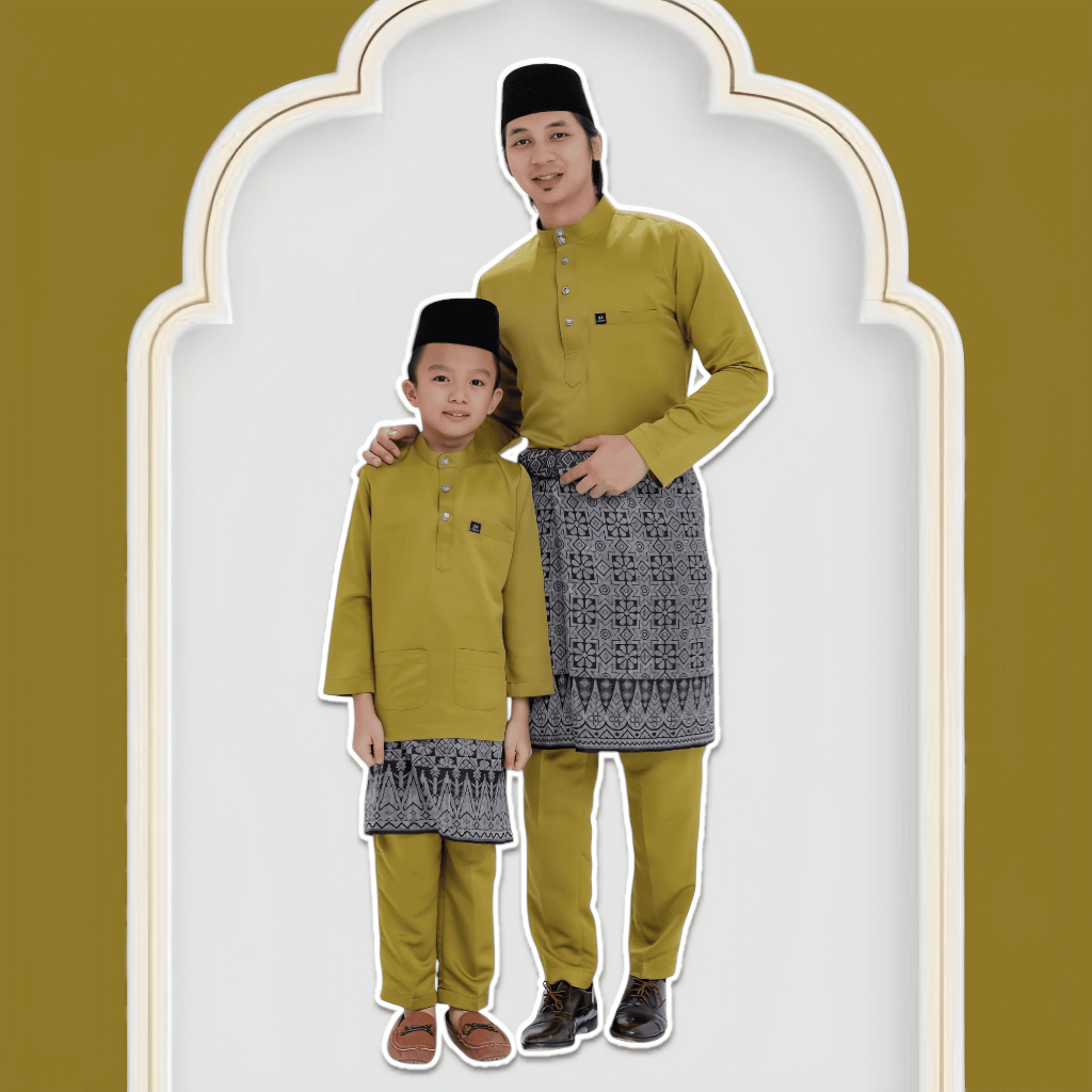 Baju Melayu Lelaki (OLIVE GOLD) Baju Melayu Cekak Musang Raes Baju ...