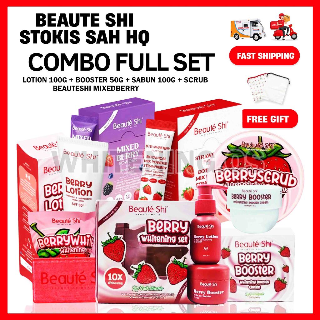 BERRY WHITENING SET /BERRYWHITE SOAP/ BERRYSCRUB / BEAUTE SHI READY ...