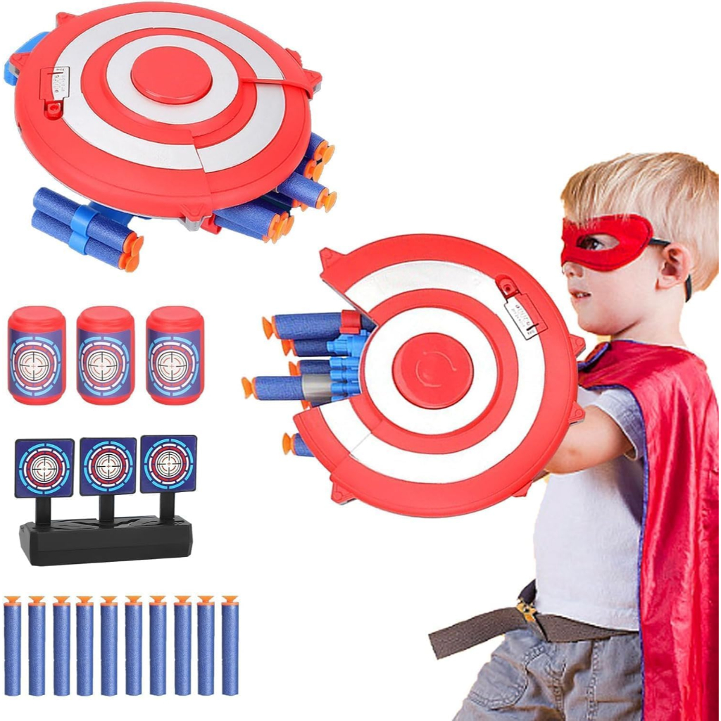 Shield Launcher Spiderman Captain America Soft Bullet Blaster Dart ...