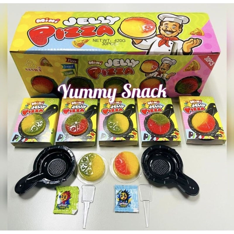 (3pcs/30pcs) Sanwa Mini Jelly Pizza with Popping Candy Mix Fruit ...