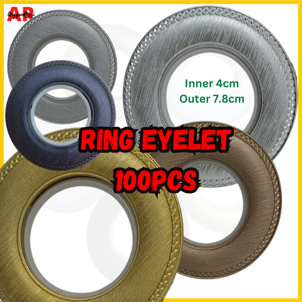 100 pcs Ring Eyelet Board dan Plain-ring langsir-curtain ring | Shopee ...