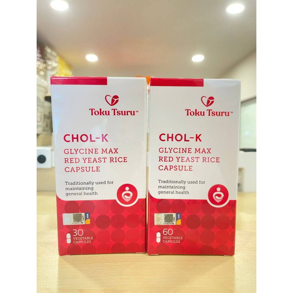 Toku Tsuru CHOL-K Glycine Max Red Yeast Rice Capsule 纳豆红麹胶囊 60'S+30'S (EXP: August 2026 ...