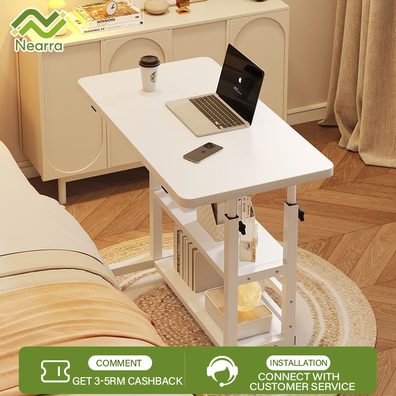 Nearra Adjustable Height Lifting Table with Wheel Bedside Laptop Table ...
