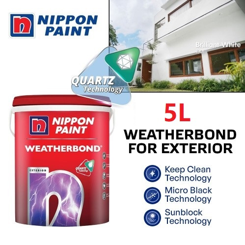 MKR 5L Nippon Paint Weatherbond with Quartz Technology Sheen Finishing ...