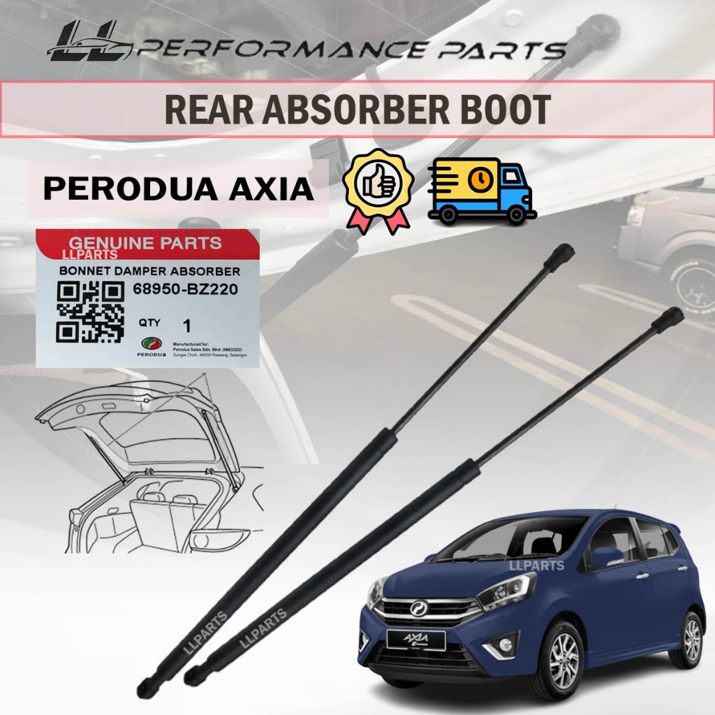 Original Perodua Axia 2014-2022 No Bracket Rear Bonnet Damper Rear Boot ...