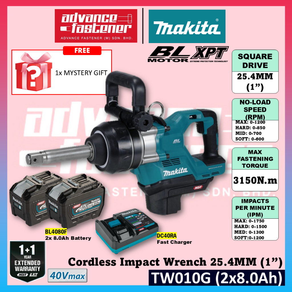 Makita TW010G / TW010GZ 40Vmax Cordless Impact Wrench 25.4MM (1') (TW010) | Shopee Malaysia