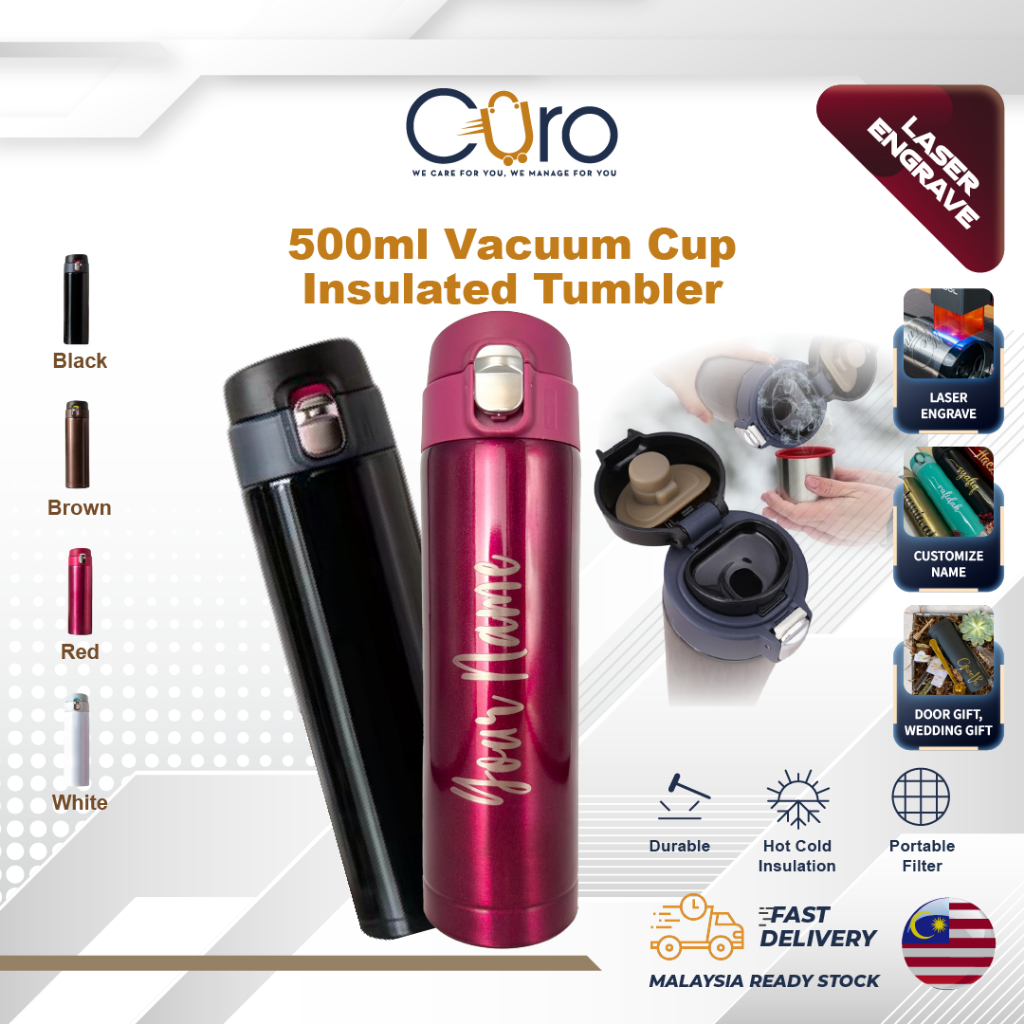 CURO Door Gift 500ml Vacuum Cup SUS304 Bottle Insulated Tumbler Tahan ...