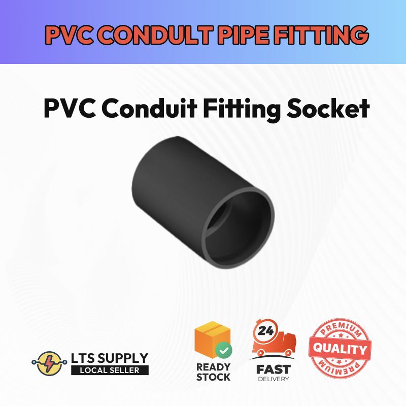 30pcs/50pcs/100pcs Black Pvc Conduit Fitting Socket Joint Electrical ...
