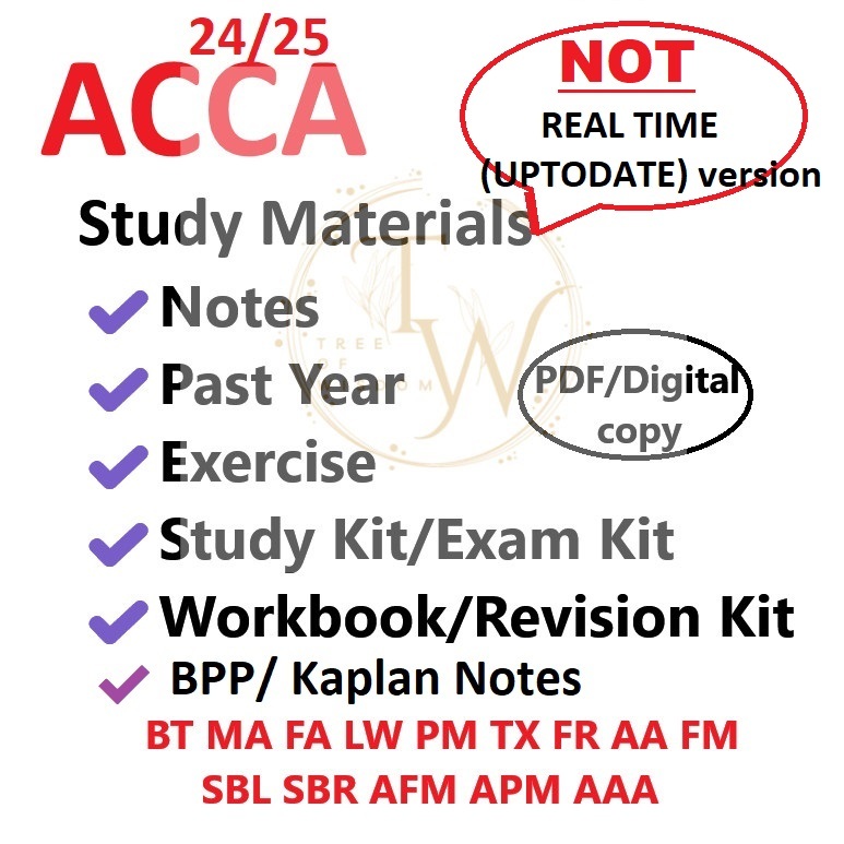 24/25 ACCA Study Materials｜BPP/ Kaplan Notes｜Past Paper｜BT MA FA LW PM ...