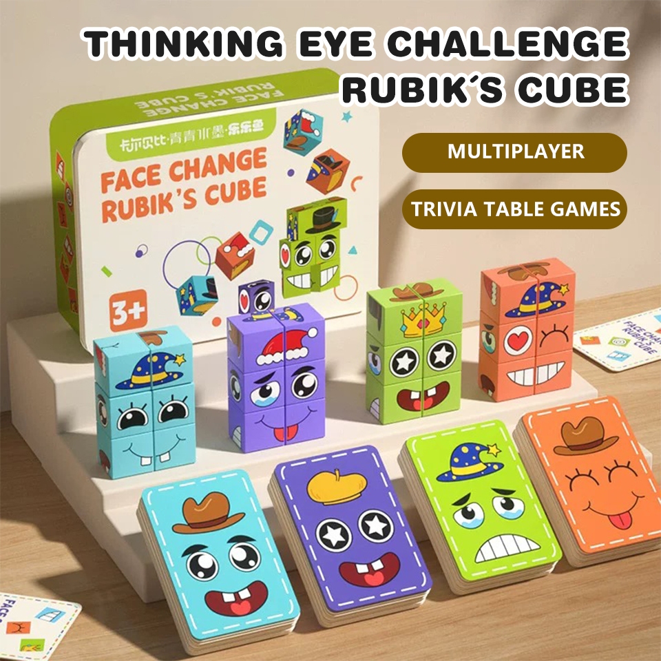 Face Change Rubik Cube Building Block Mini Rubik Cube Toys Family Games ...