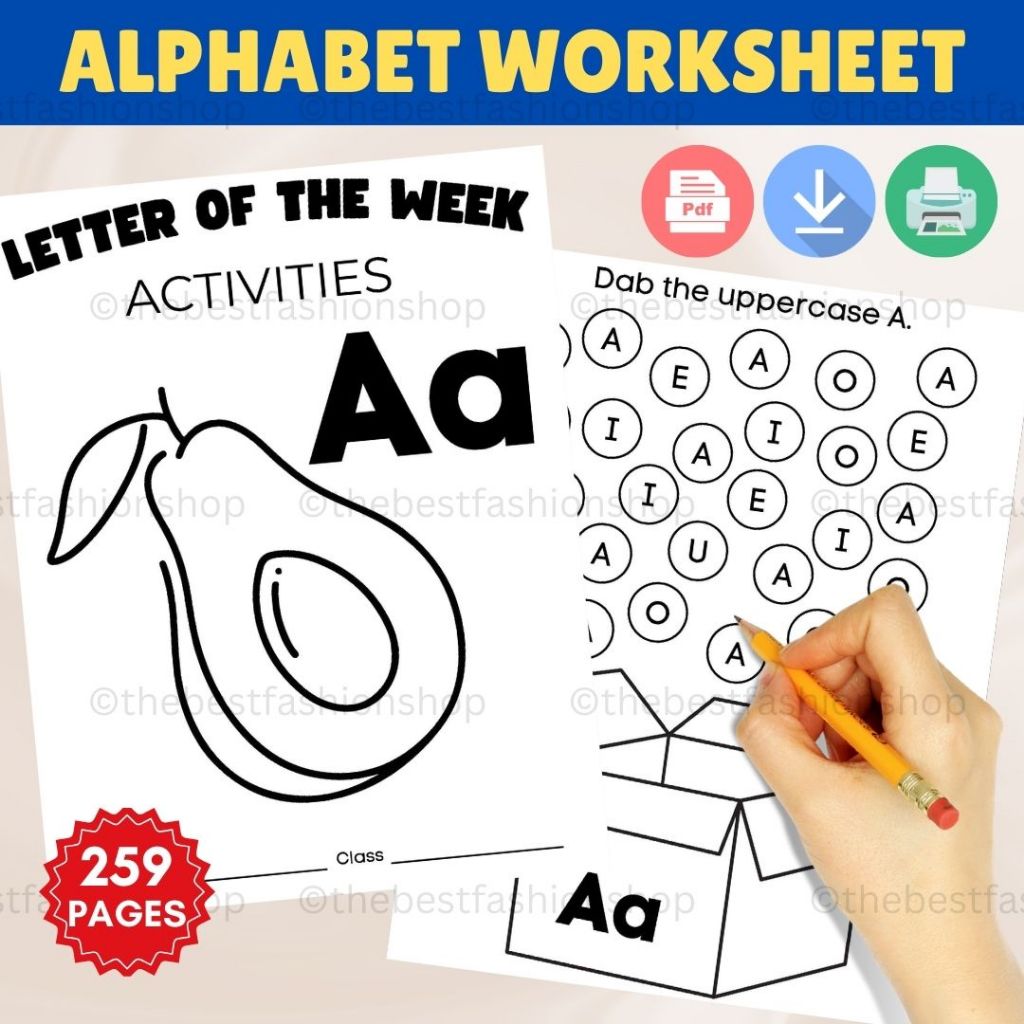 A029 [PDF] ABC Letter Practice Worksheet Printable Alphabet Activity ...