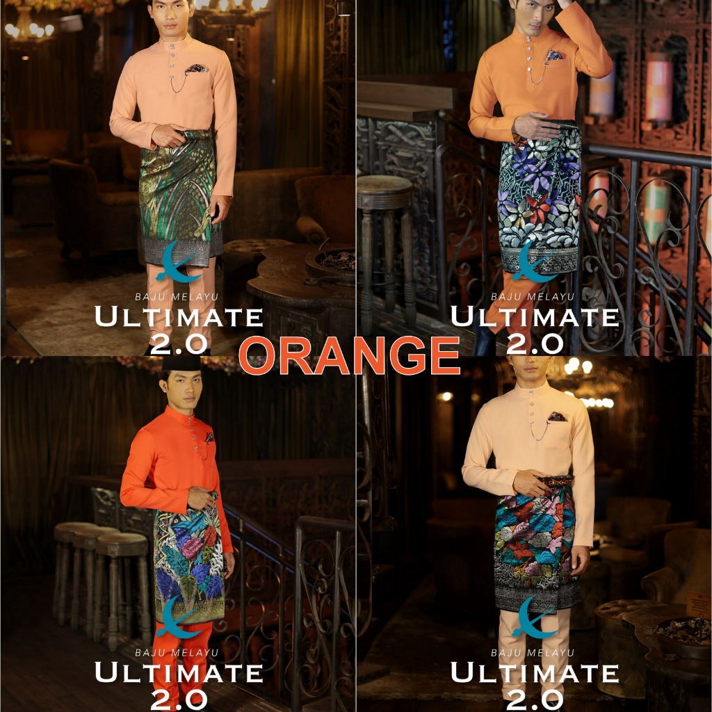 BAJU MELAYU ELRAH EXCLUSIVE ULTIMATE 2.0 ( ORANGE COLLECTION ) | Shopee Malaysia
