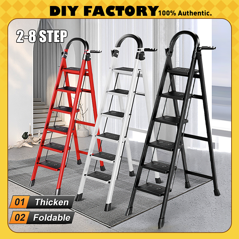 Tangga Lipat 8 step Foldable Ladder Heavy Duty Stainless Steel Folding ...