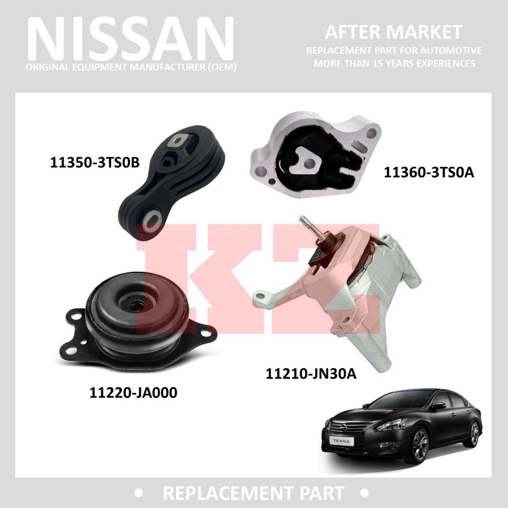NISSAN JAPAN - 4 IN 1 SET - ENGINE MOUNTING - NISSAN TEANA L33 2.5L CC ...