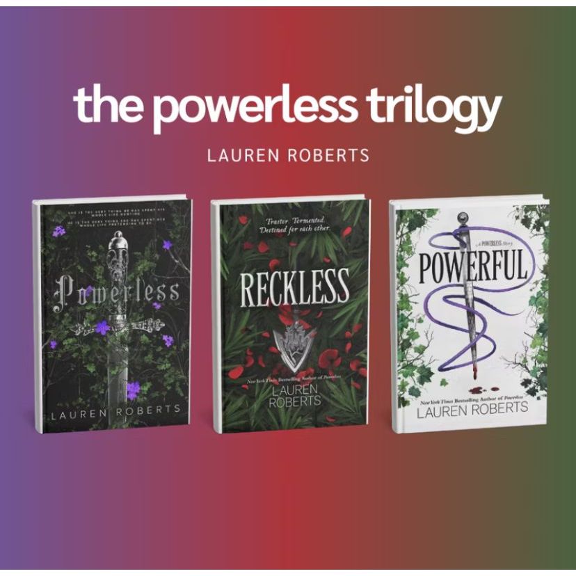 SET powerless trilogy series by lauren roberts reckless powerful ...