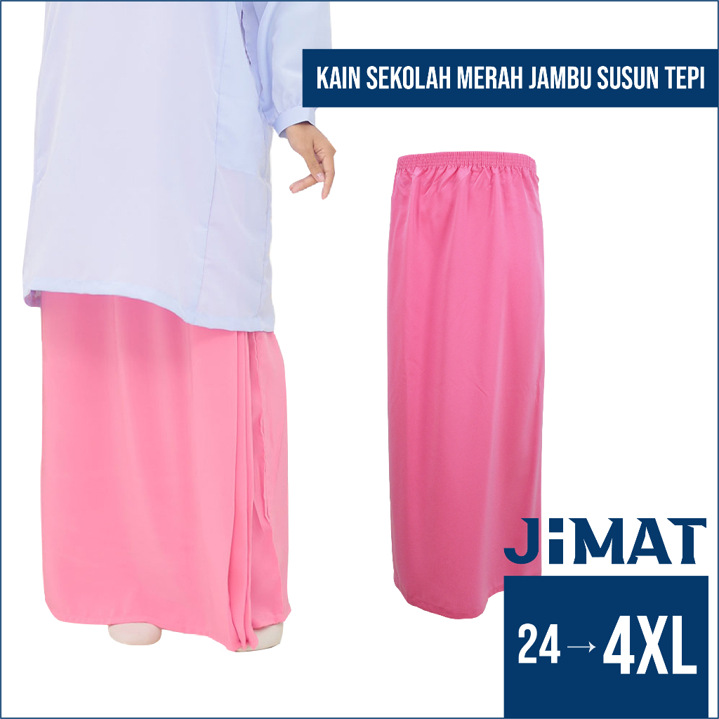 Kain Kurung Merah Jambu Sekolah Puteri Islam Koshibo Licin Susun Tepi ...