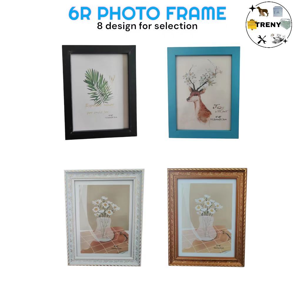 6R solid color photo frame for table art / Photo Frame Bingkai Gambar ...