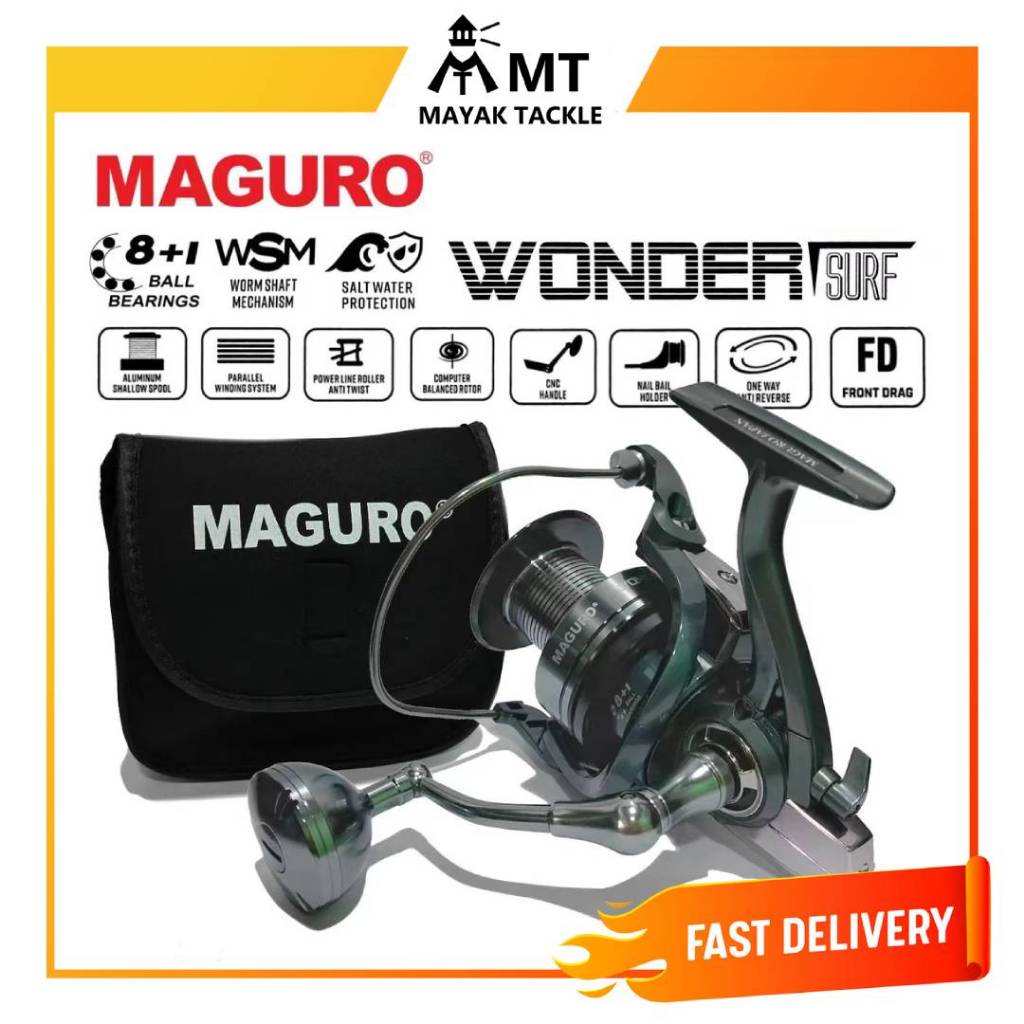 MAGURO WONDER SURF 4000 SPINNING REEL FREE REEL BAG READY STOCK ...