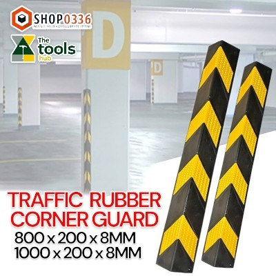 PARKING TRAFFIC RUBBER CORNER GUARD WITH REFLECTIVE STRIP CAR SAFETY ...