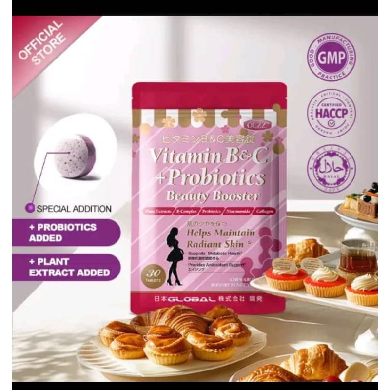 OLZZ VITA B& C PROBIOTICS DGN VITAMIN -SUPLEMEN KUNYAH CERAH KULIT ...