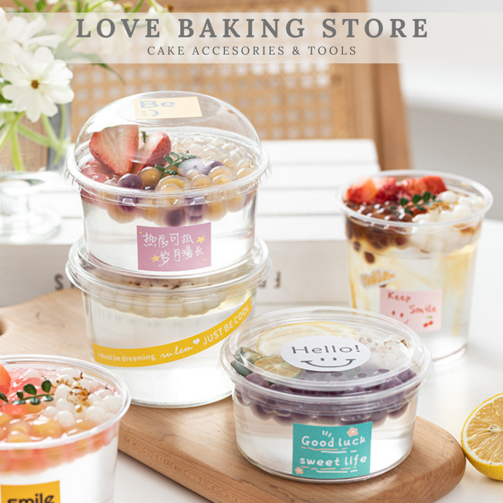 LBS • PET Plastic Mousse Cup Food Cups Jelly Mousse Bekas Cheese kek ...