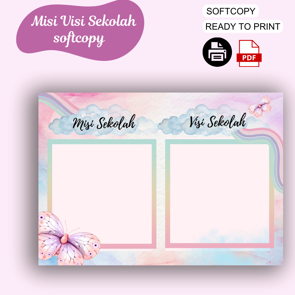 SOFTCOPY PDF VISI MISI SEKOLAH - HIASAN DAN DEKORASI KELAS TEMA PURPLE | Shopee Malaysia