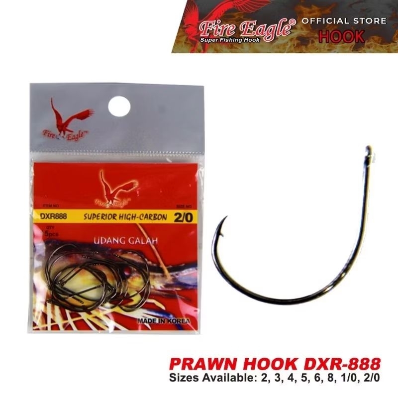 (MADE IN KOREA) MATA KAIL UDANG FIRE EAGLE DXR 888 PRAWN HOOK X-SHARP ...