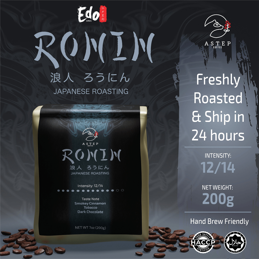 ASTEP Coffee Beans Ronin Blend Japanese Dark Roast Grind Size Option 200g | Shopee Malaysia