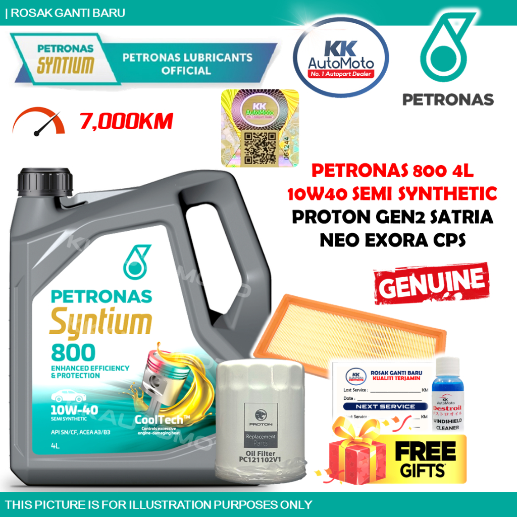 NEW ! Genuine Petronas Syntium 800 10W40 + Oil Filter PC121102 Penapis ...