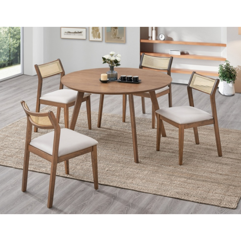 AKIKO Muji Round Dining Table Set - 1+6 | Shopee Malaysia