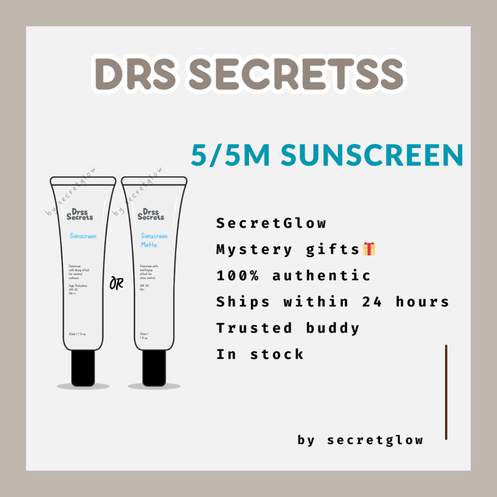 [SHIPS IN 24 HRS] DRS SECRET 5/5M Sunscreen Matte/Dewy Glow 30ml ...